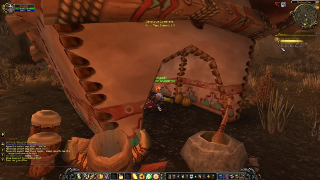 WoW quest #2745 Raze Direhorn Post! - YouTube