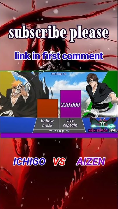 ICHIGO VS AIZEN POWER LEVELS - BLEACH POWER LEVELS #bleach #ichigo #powerlevels #aizen - YouTube