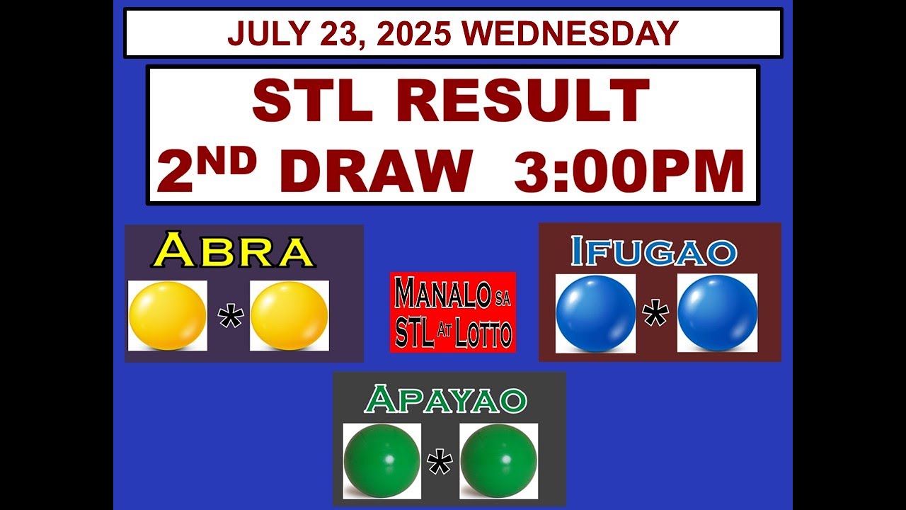 STL 2ND Draw 3PM Result STL Abra STL Ifugao STL Apayao JULY 23, 2025 ...
