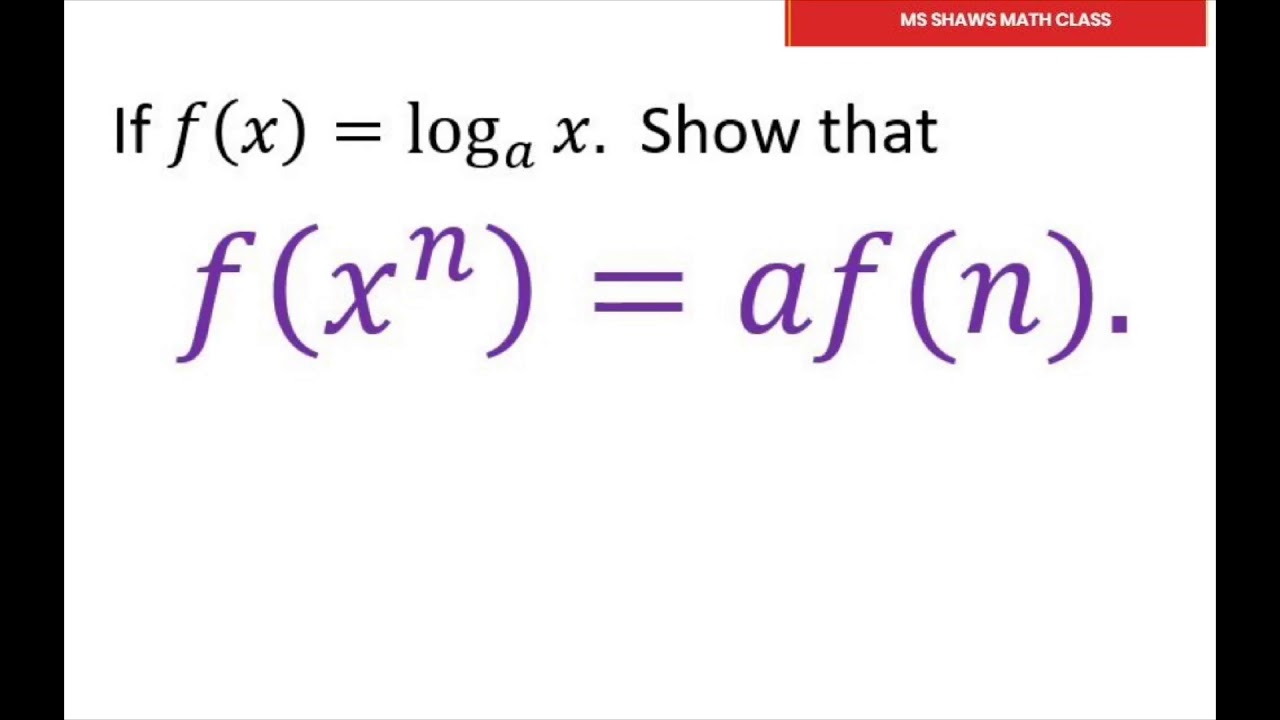 Prove Logarithmic Identities. Properties of Logarithms. P8 - YouTube