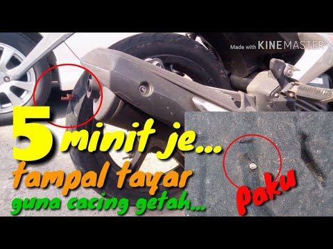 DIY tubeless tyre repair Tampal Tayar EGO LC Pancit Guna Cacing diy ...