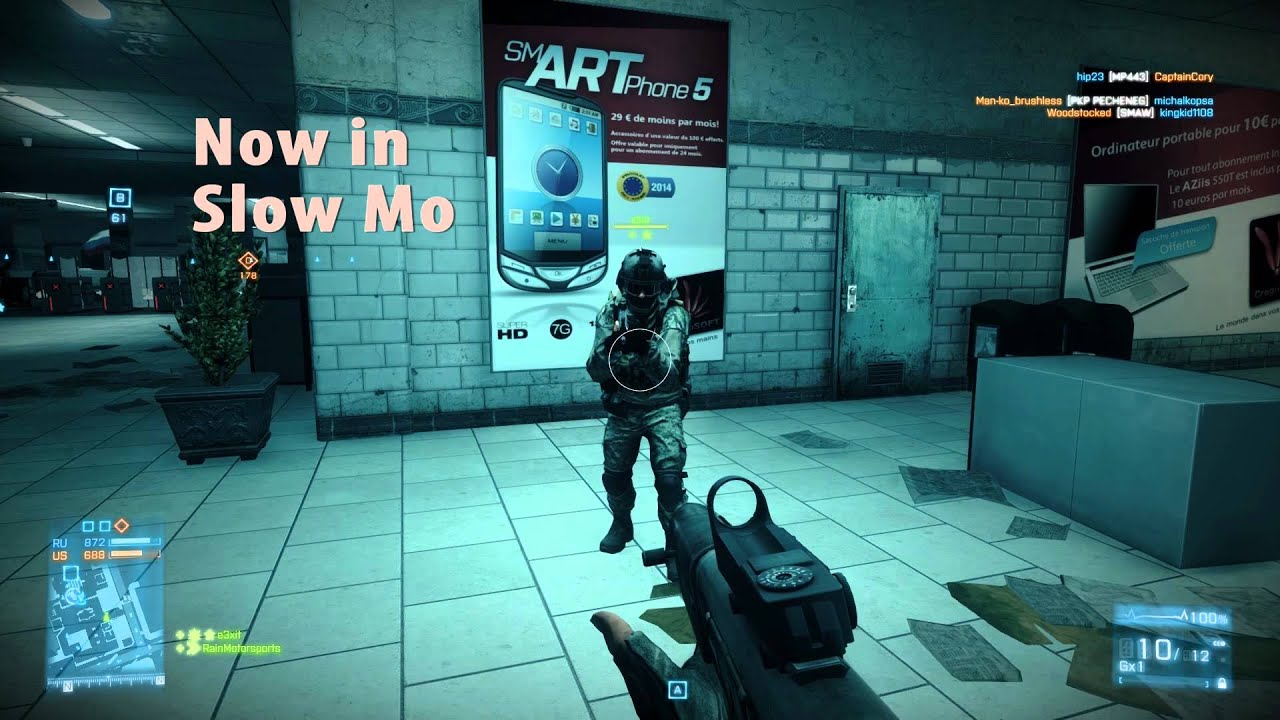Battlefield 3 Medic Paddle Visual Glitch w/Slow Motion - YouTube
