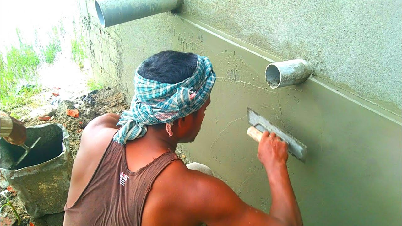 Fundition plastering cement polished || Fundition plastering technique - YouTube