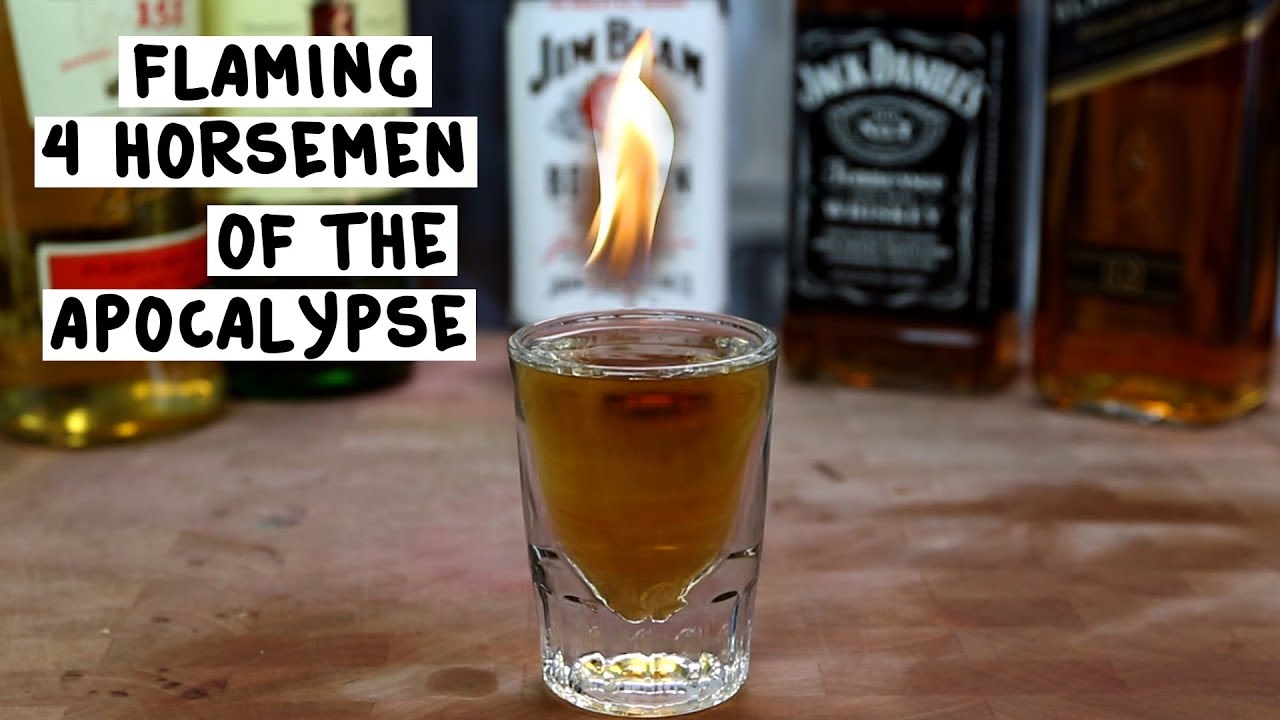 Flaming 4 Horsemen of the Apocalypse Shot - Tipsy Bartender
