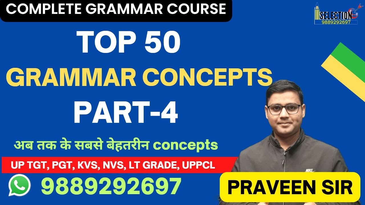TOP 50 GRAMMAR CONCEPTS || CLASS-4 || FOR ALL EXAMS || SELECTION TARGET ...