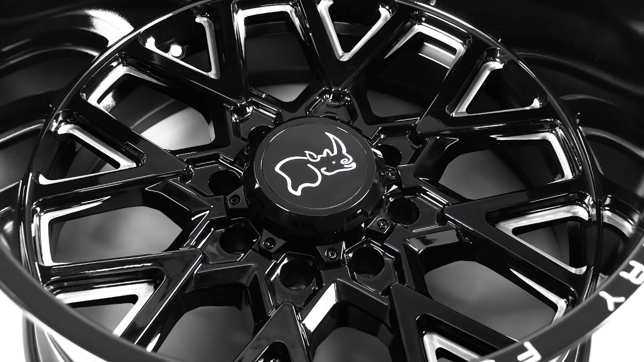 Black Rhino Truck Wheels - Grimlock in Gloss Black w/ Milled Spokes ...