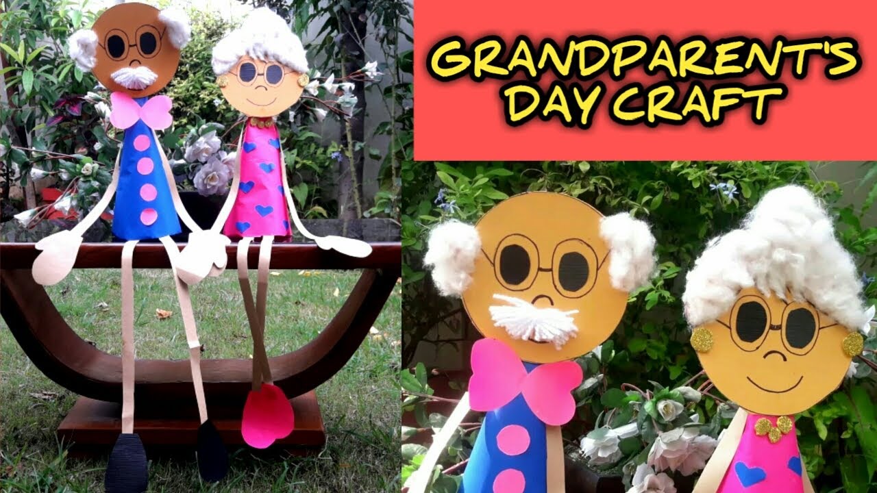 Easy Grandparents Day Craft | Easy Grandma and Grandpa Cartoon Craft ...