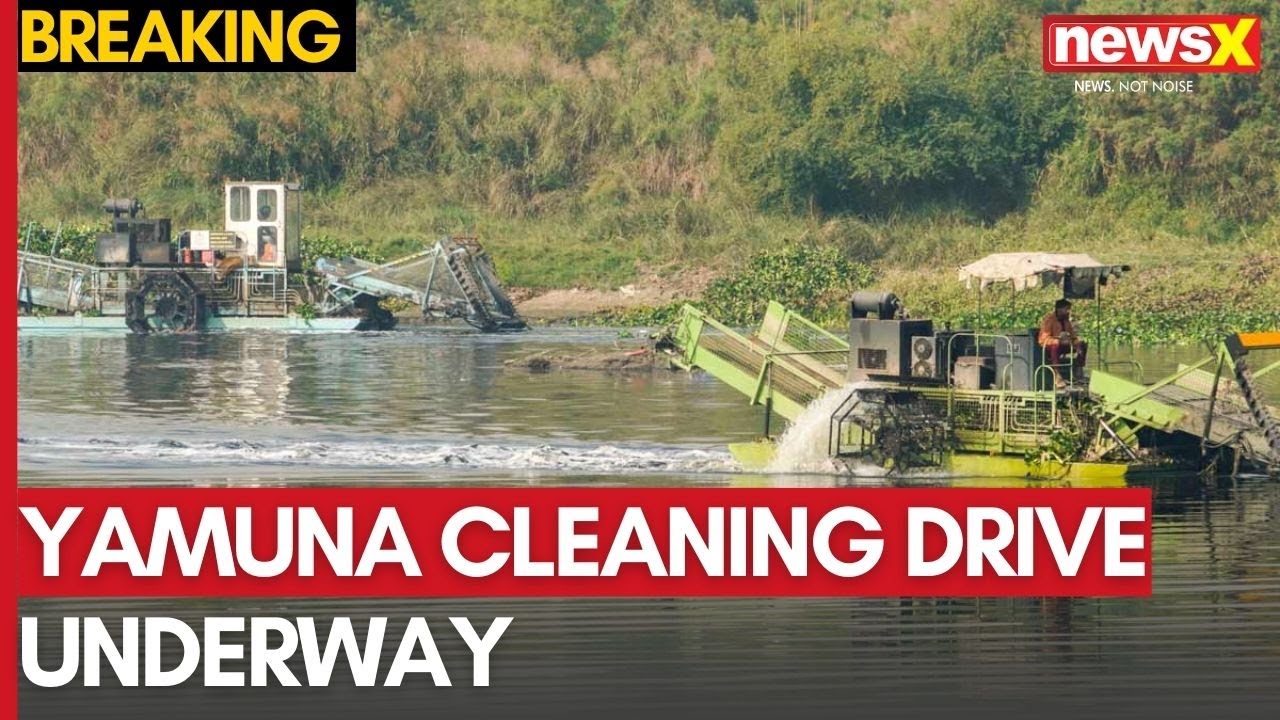 Yamuna Cleaning Drive Underway | Delhi LG Leads Major Cleanup Effort ...