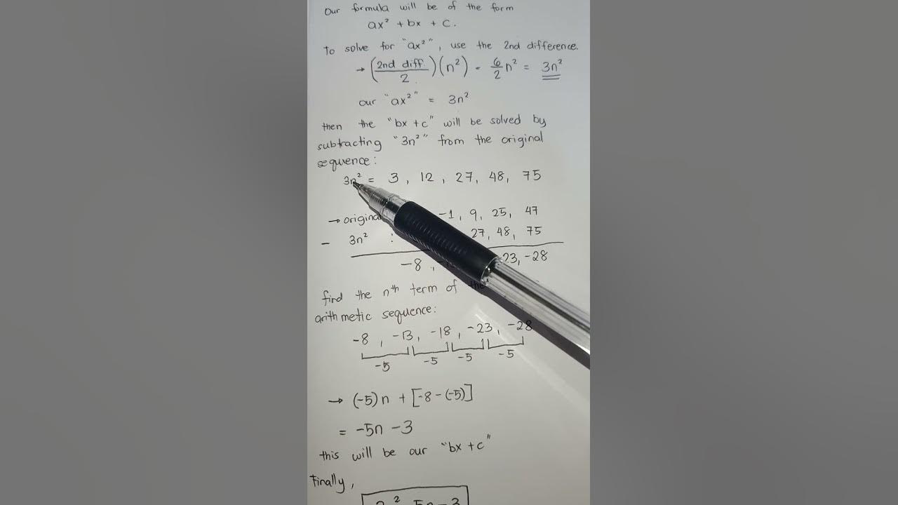 Quadratic Sequence Igcse Youtube