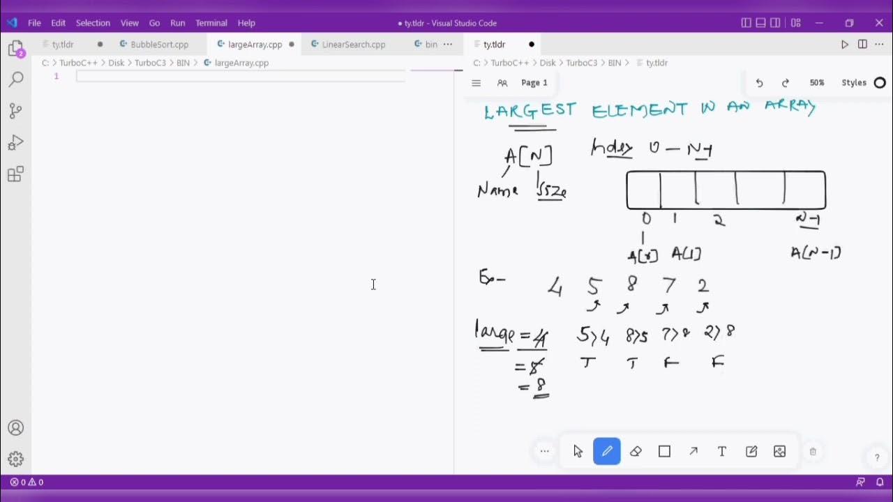 Largest Element In An Array C Program Array Data Structure Dsa Problem Youtube
