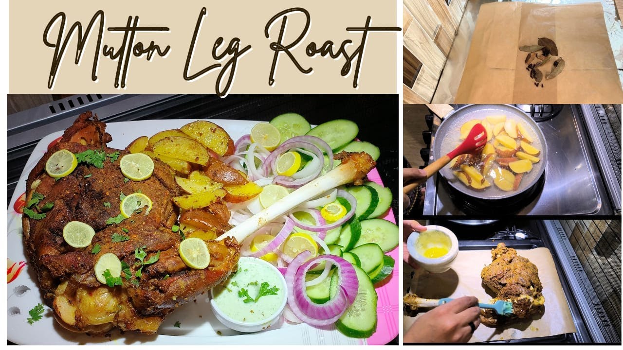 Mutton Leg Roast | Mutton Leg Roast Recipe | Mutton Roast Without Oven ...