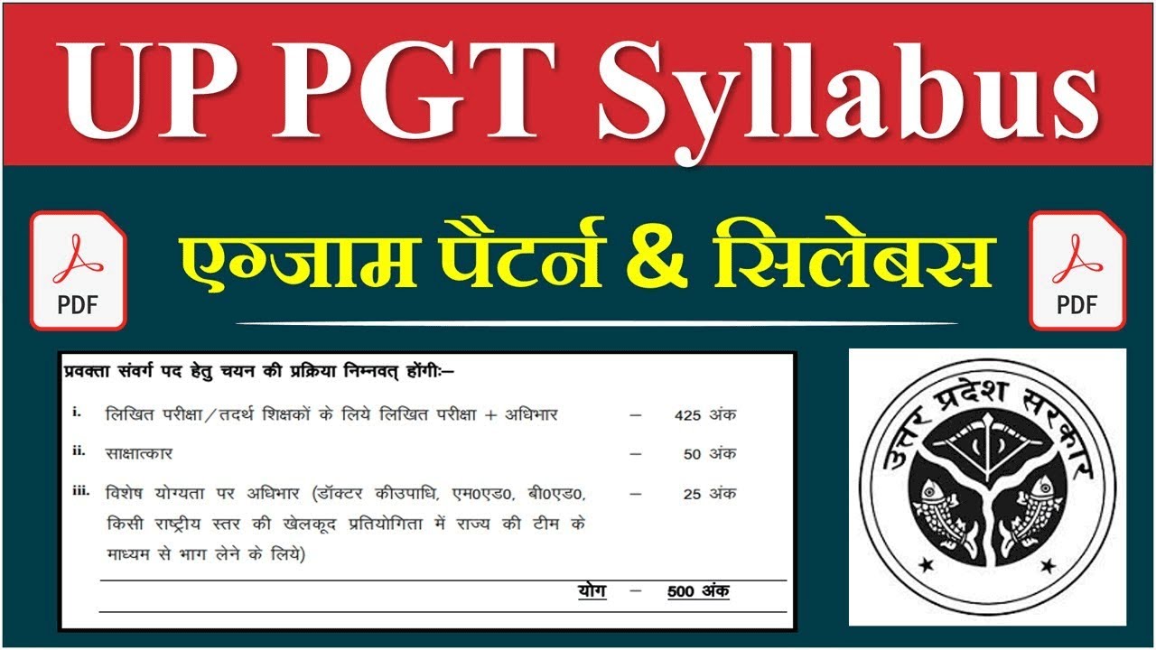 UP PGT Syllabus 2025| PGT Syllabus 2025 | PGT Syllabus Hindi 2025 - YouTube