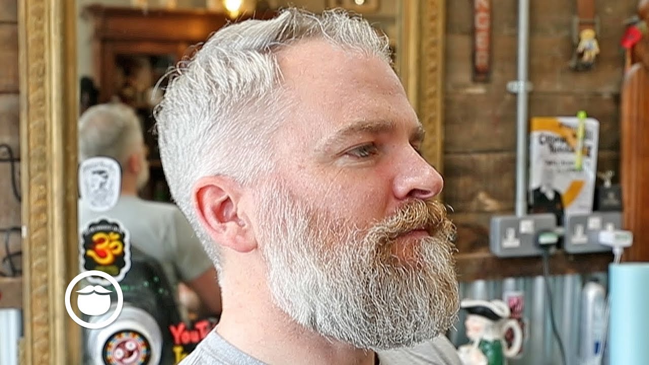 Classic Side Part with Beard Trim - YouTube