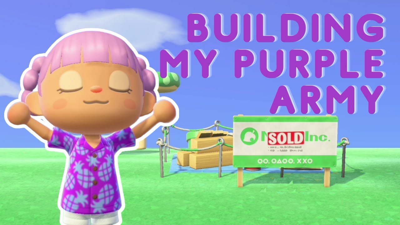 Building My Purple Army | Villager Hunt | Animal Crossing New Horizons ...
