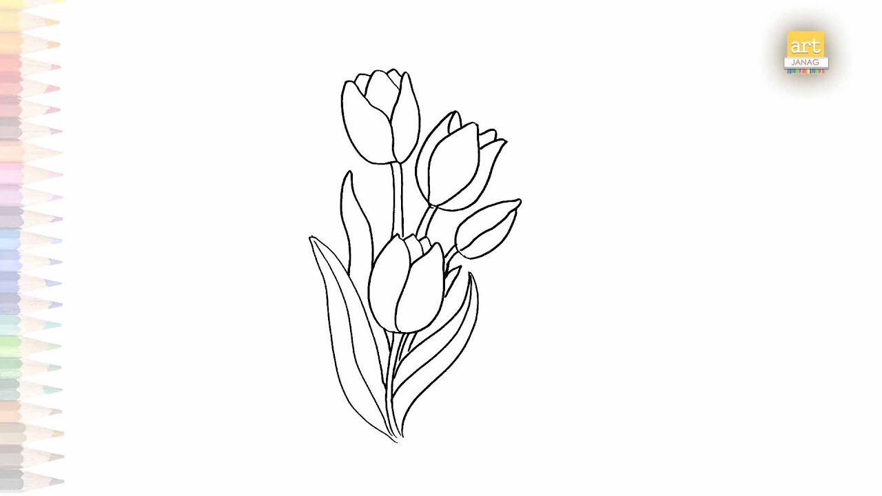 Flowers drawings easy | Outline drawing tutorials | How to draw flowers ...