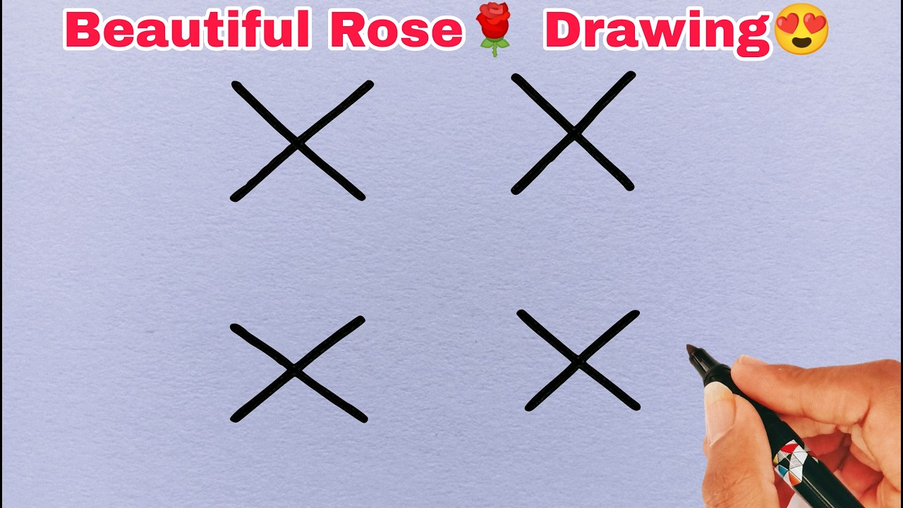 Beautiful Rose Drawing From Xxxx Easy Rose Drawing From Dots How To Draw A Rose🌹😍 Youtube