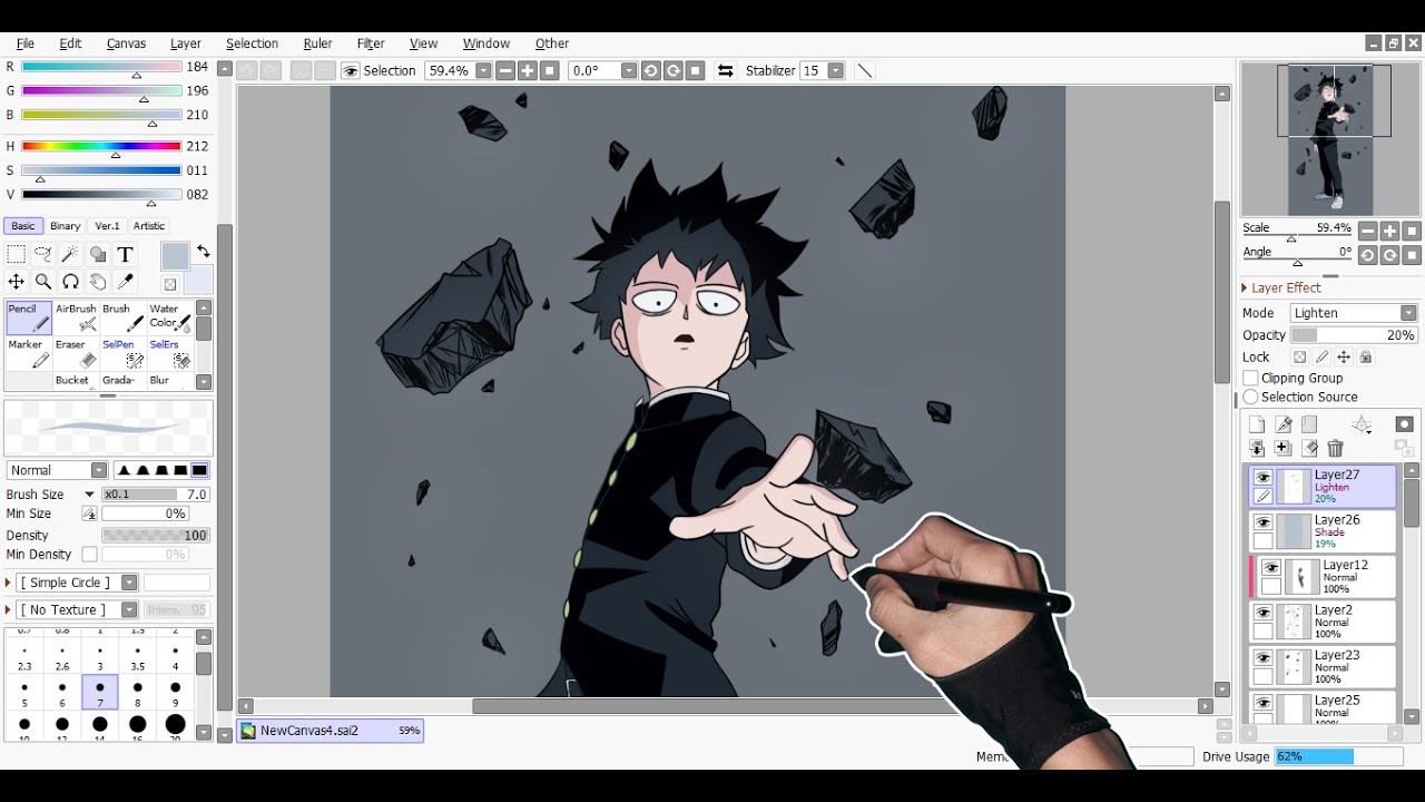 Dibujo de SHIGEO KAGEYAMA - MOB PSYCHO 100 - Speed Drawing - YouTube