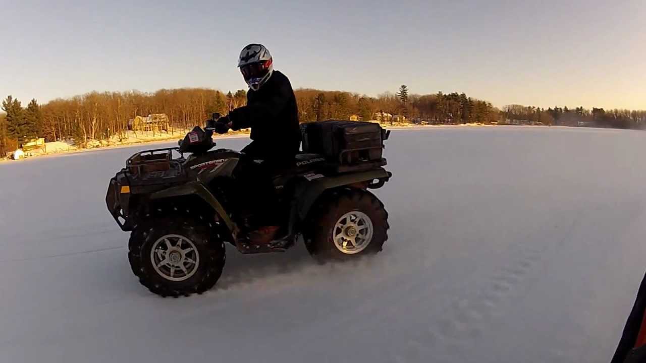 four wheeler ice fun - YouTube