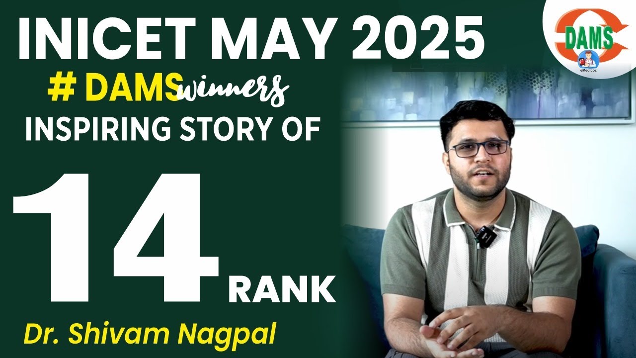 Inspiring Story of Dr. Shivam Nagpal INI-CET May 2025 Rank 14 - YouTube