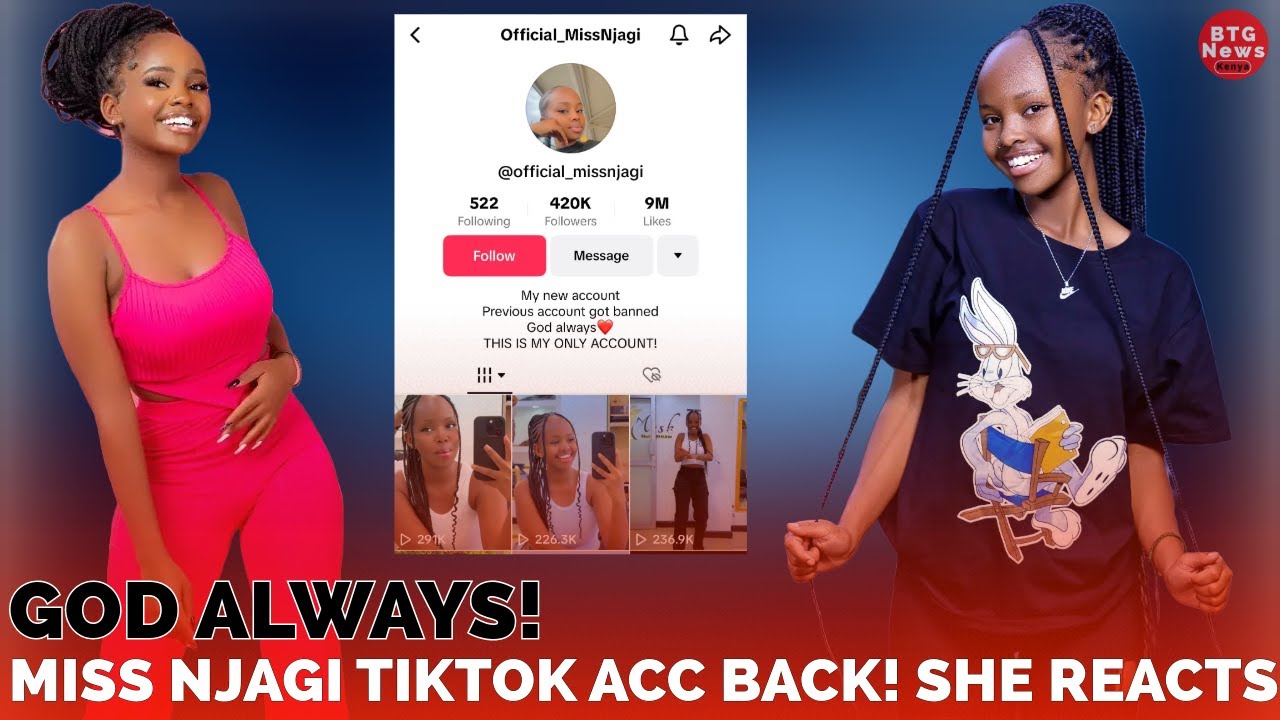 MISS NJAGI EMOTIONAL REACTION AFTER HER TIKTOK ACCOUNT WAS RESTORED ...