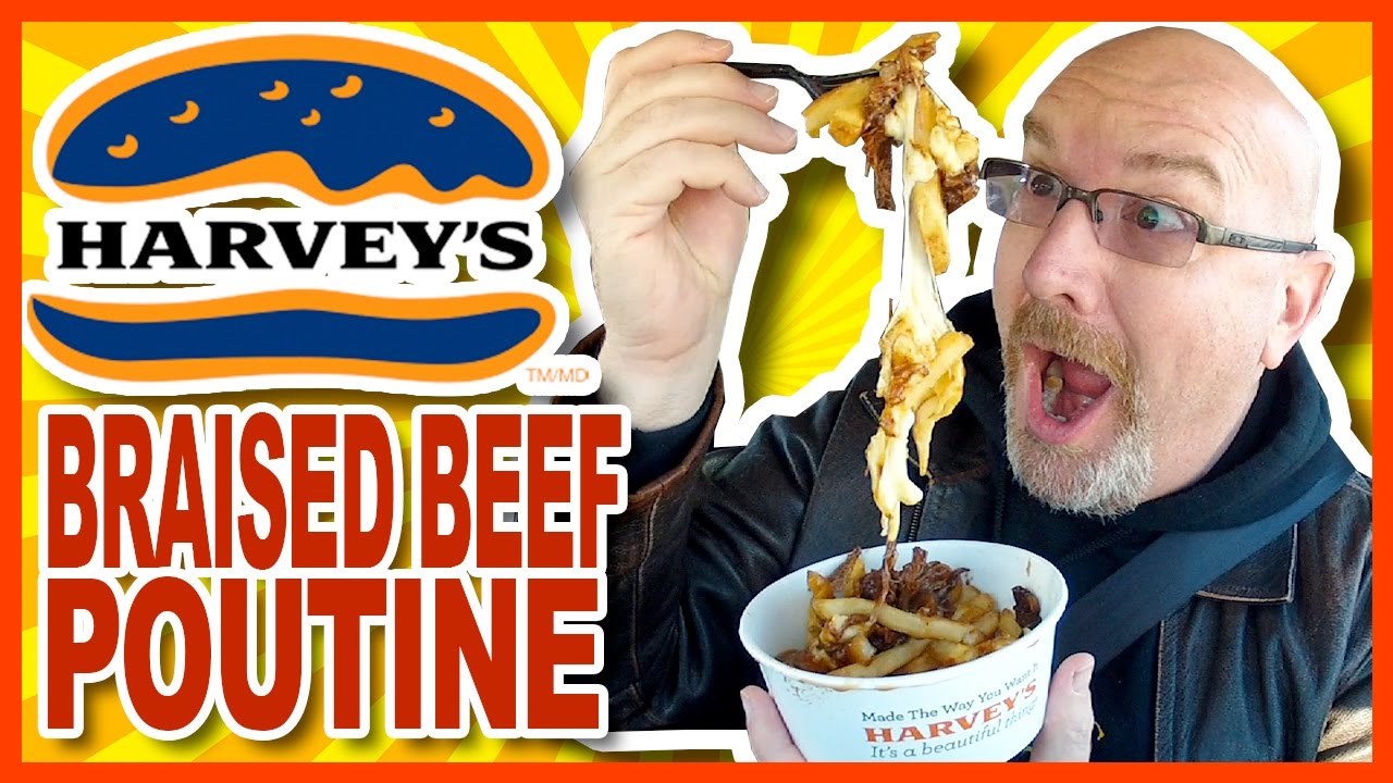 Harvey's Braised Beef Poutine Review & Drive-Thru Experience - YouTube