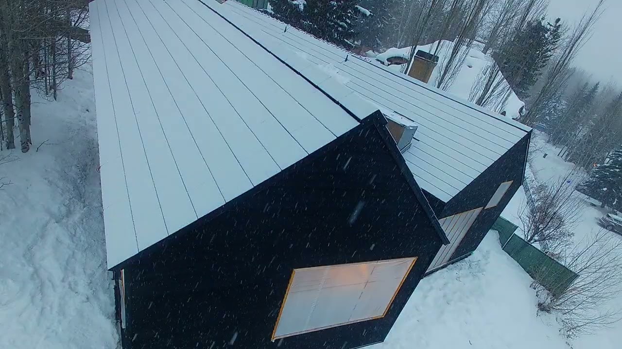 Tesla Solar Roof - Snow slough - YouTube