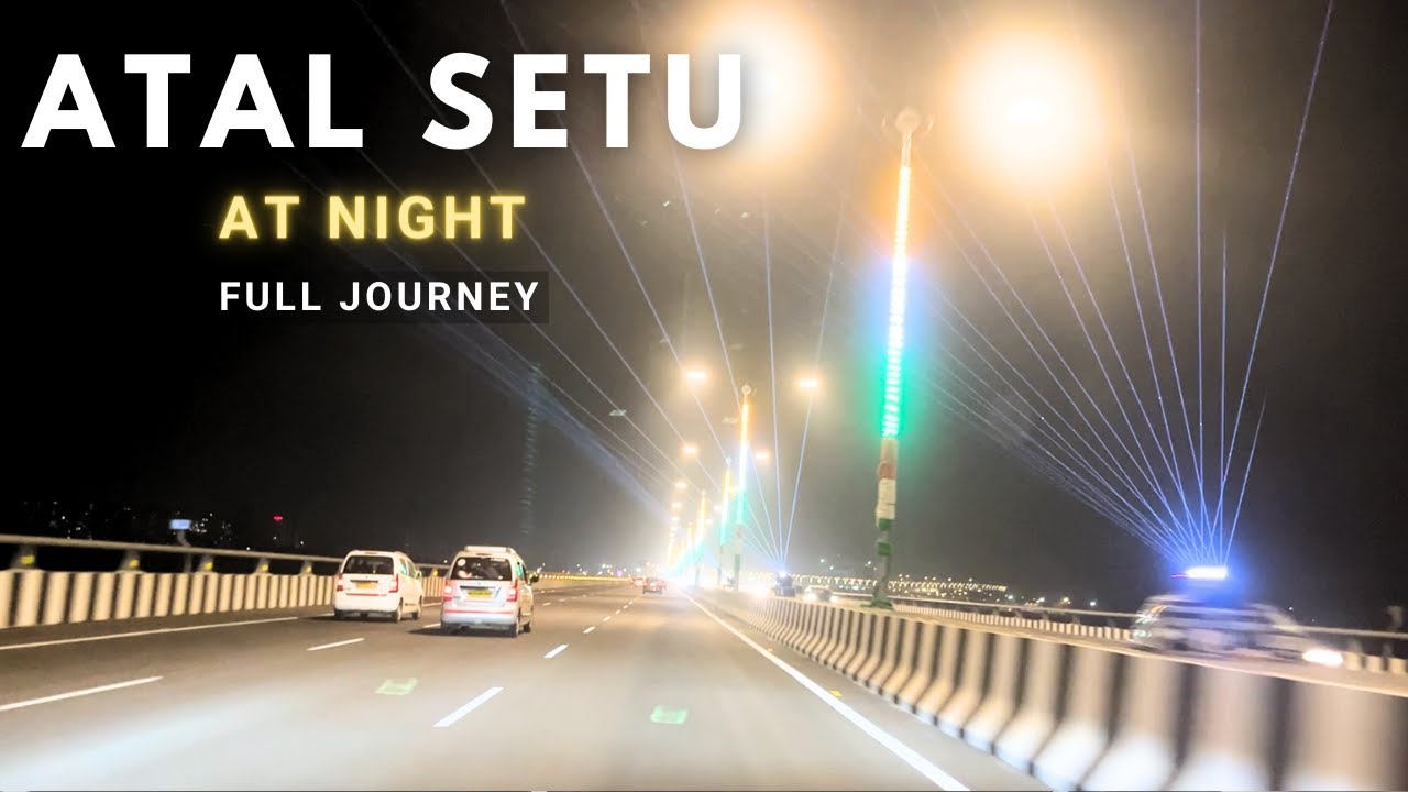 Mumbai Transharbour Link Atal Setu At Night | Sewri To Chirle Full Journey | Night Drive - YouTube