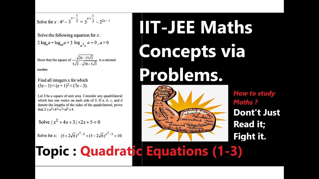 IIT-JEE Maths Problems | Quadratic Equations (1-3) | JEE Mains | JEE ...