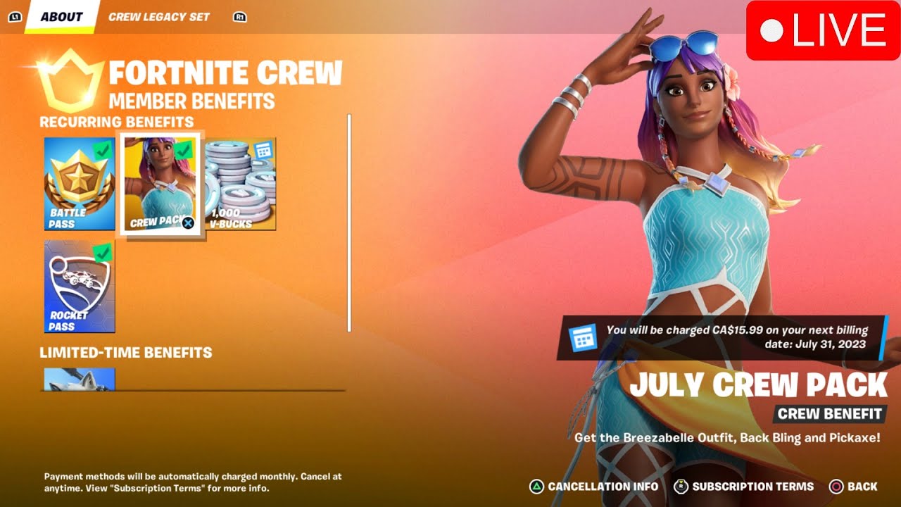 🔴 JULY CREW SKIN FORTNITE ITEM SHOP Today LIVE! (Fortnite Season 3 ...