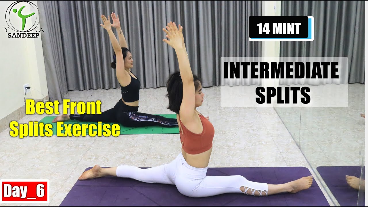 14 MINT Intermediate Front Splits ( Hip Opening ) Happy Yoga Part-2 ...