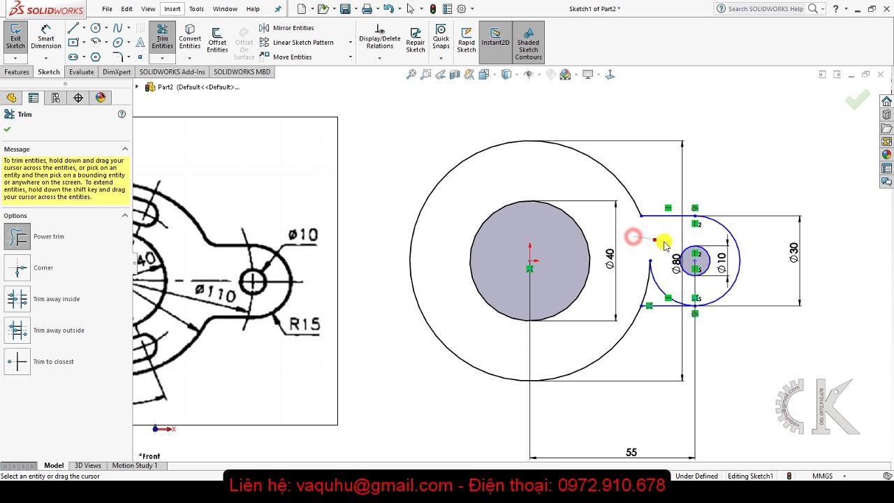 Solidworks - Hướng dẫn vẽ cái gioăng - THE GASKET 2 - YouTube