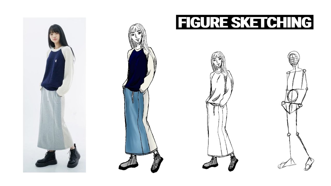 Easy Figure Sketching | How to Draw Figure For Beginners | Easy Anatomy ...