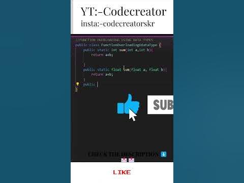 Function Overloading In Java🔥|#java #functionovrerloading #shorts - YouTube