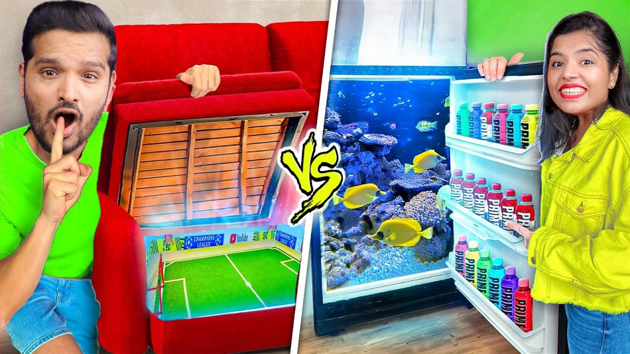 WE BUILT 4 SECRET ROOM IN ONE COLOR - YouTube
