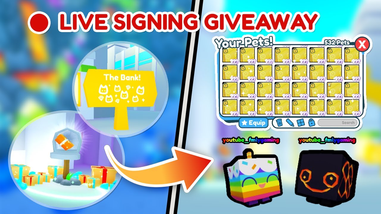🔴 LIVE 🔴 PET SIM X PET SIGNING & GIVEAWAY #petsimx #petsimxgiveaway ...