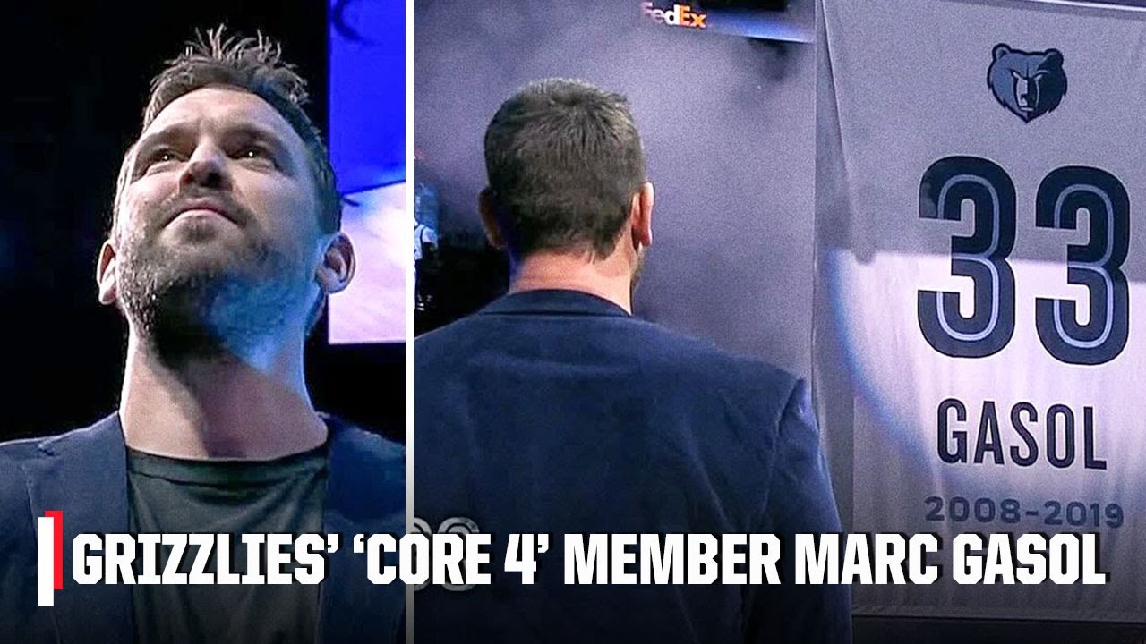 Memphis Grizzlies retire Marc Gasol's No. 33 jersey | NBA on ESPN - YouTube