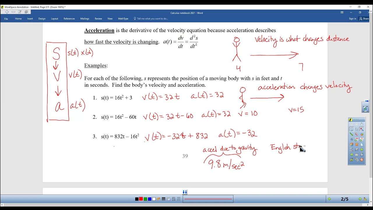 Calculus 10: Rates of Change - Using Derivatives for Distance, Velocity ...