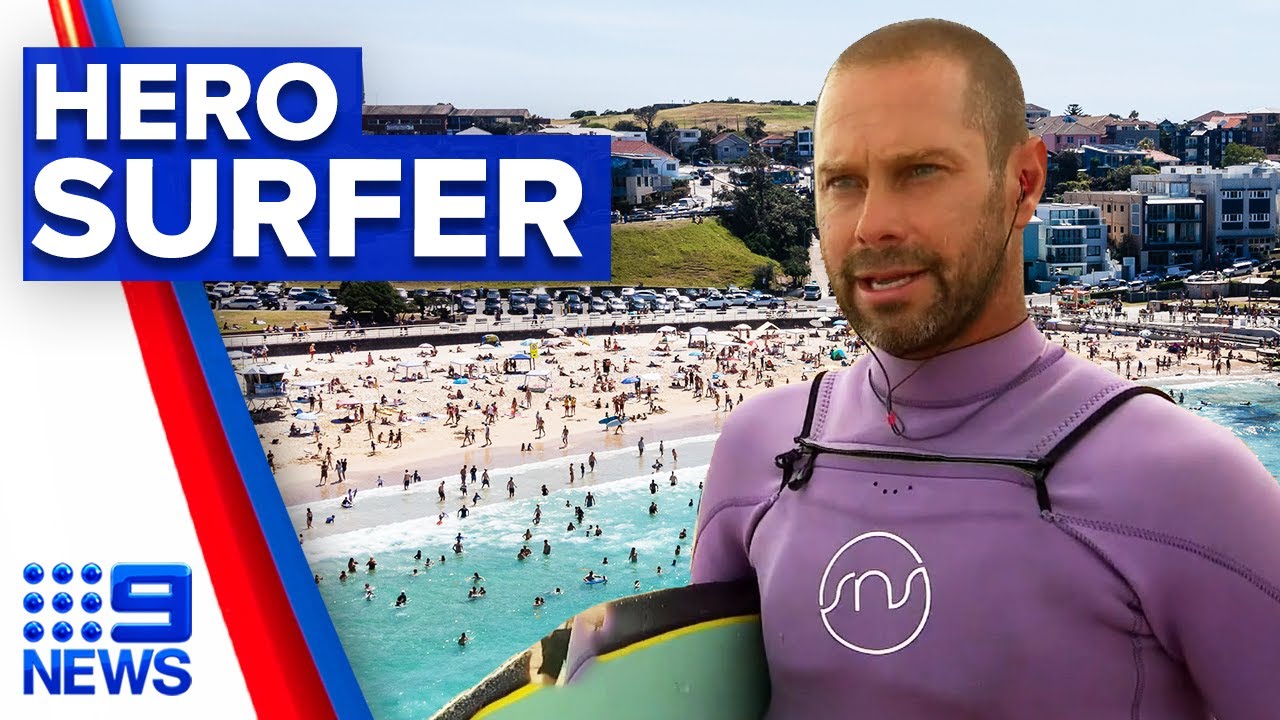 Hero surfer saves two families in one day | 9 News Australia - YouTube