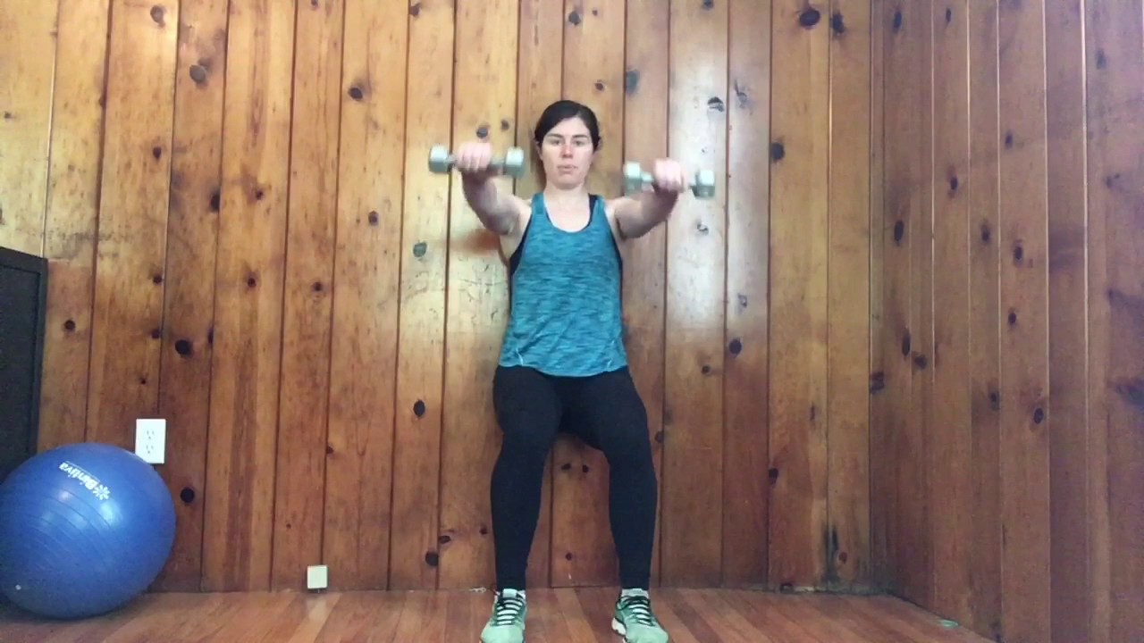 Wall Sit with Frontal Raises - YouTube