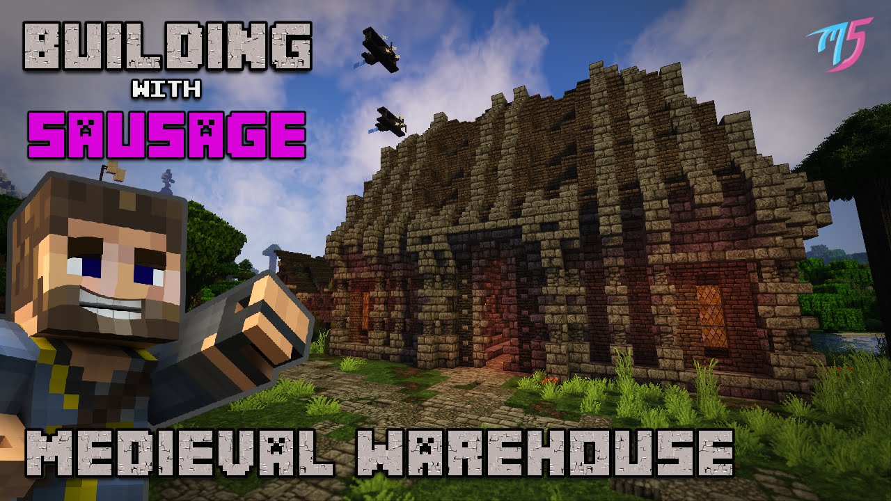 Minecraft - Building with Sausage - Medieval Warehouse!!! - YouTube