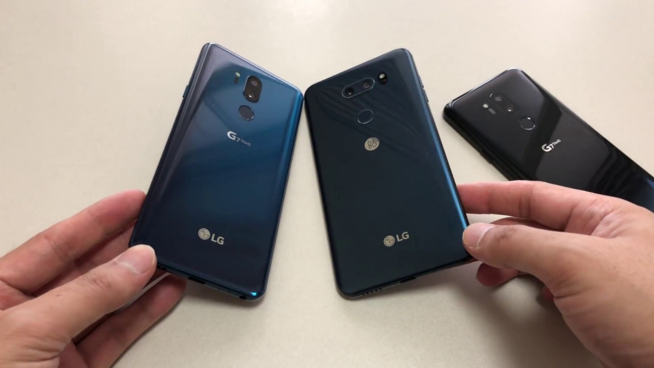 LG G7 블루 VS V30 블루 VS G7 블랙 간단 후면 컬러 비교. - YouTube