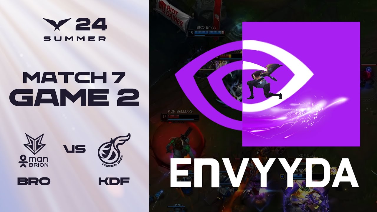 엔비다 구조대 도착 | BRO vs. KDF 게임2 하이라이트 | 06.15 | 2024 LCK 서머 스플릿 - YouTube