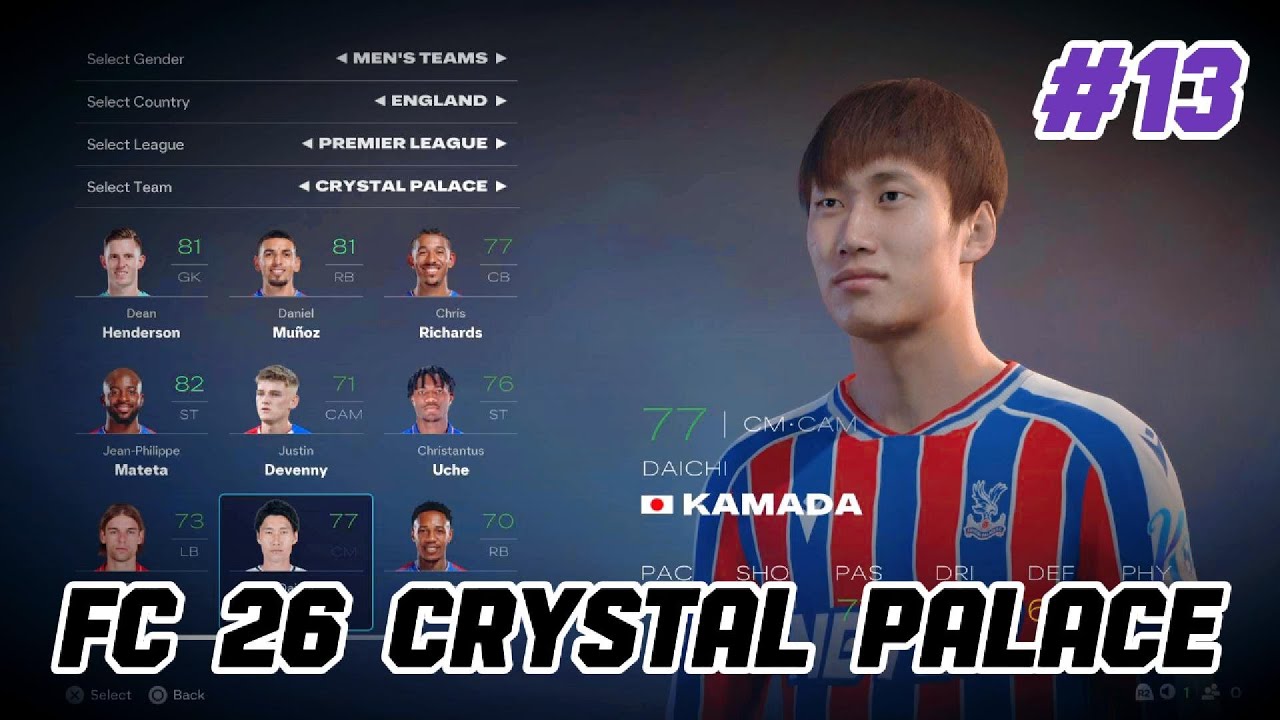 FC 26 CRYSTAL PALACE PLAYER FACES AND RATINGS - YouTube
