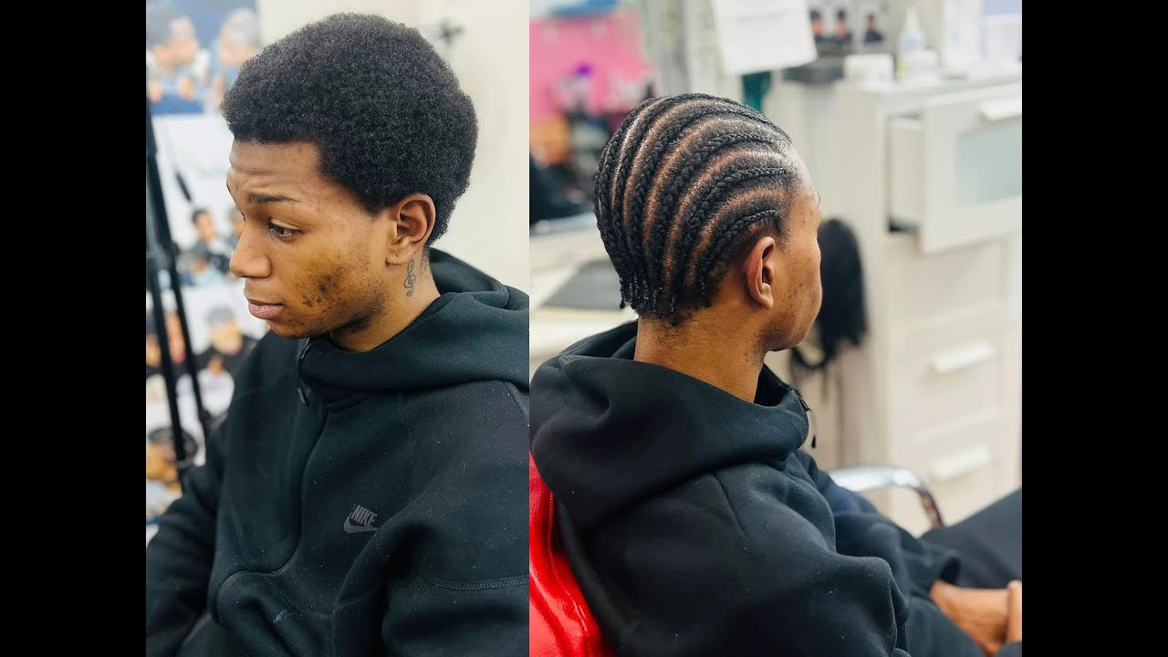 How To Braid 10 Normal Cornrows | My Grip Game - YouTube