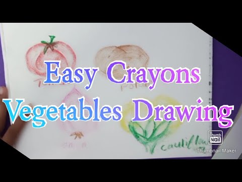Easy Crayons Vegetables Drawing - YouTube