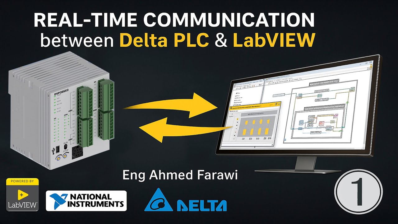 ربط برنامج الـ LabVIEW مع Delta PLC - YouTube