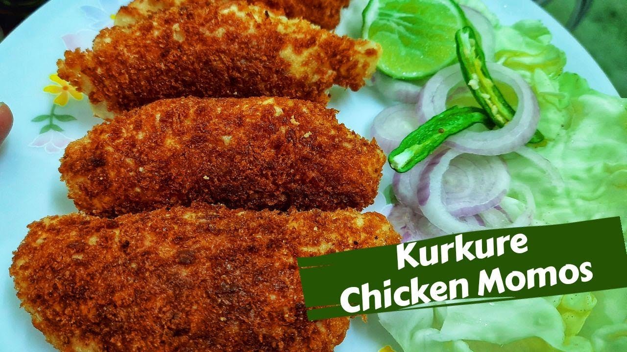 Kurkure Chicken Momos recipe | How to make Chicken kurkure momos at ...