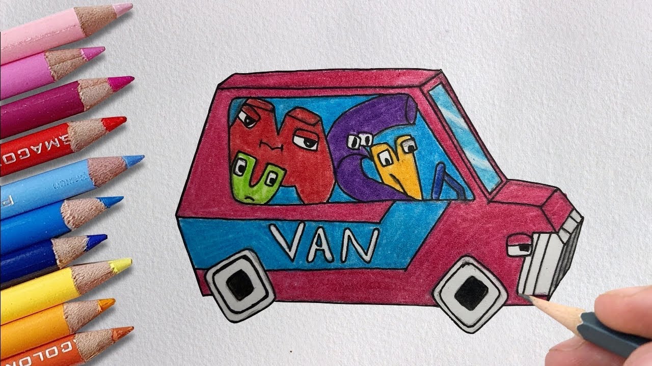 How to draw Van from Alphabet Lore - YouTube
