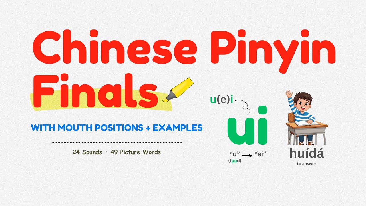 Lesson 11: All 24 Chinese Finals (Pinyin Vowels) with Tongue Charts ...