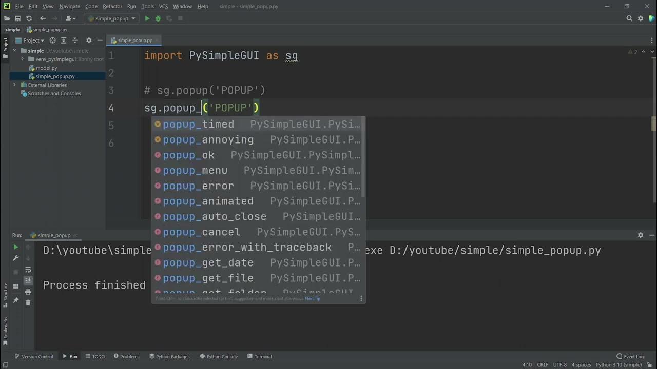 201 - Tipos de POPUP em PySimpleGUI Python: parte 1 - YouTube